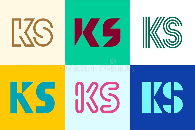 Set of letter KS logos stock vector. Illustration of design - 292246099