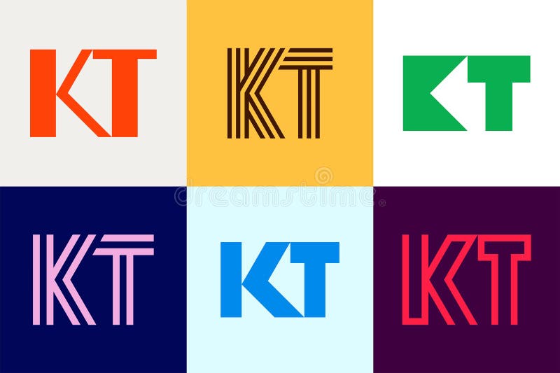 Set of letter KT logos stock vector. Illustration of huge - 292246101