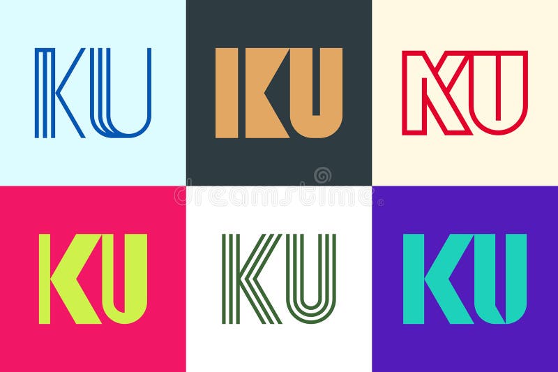 Set of letter KU logos stock vector. Illustration of branding - 292246102