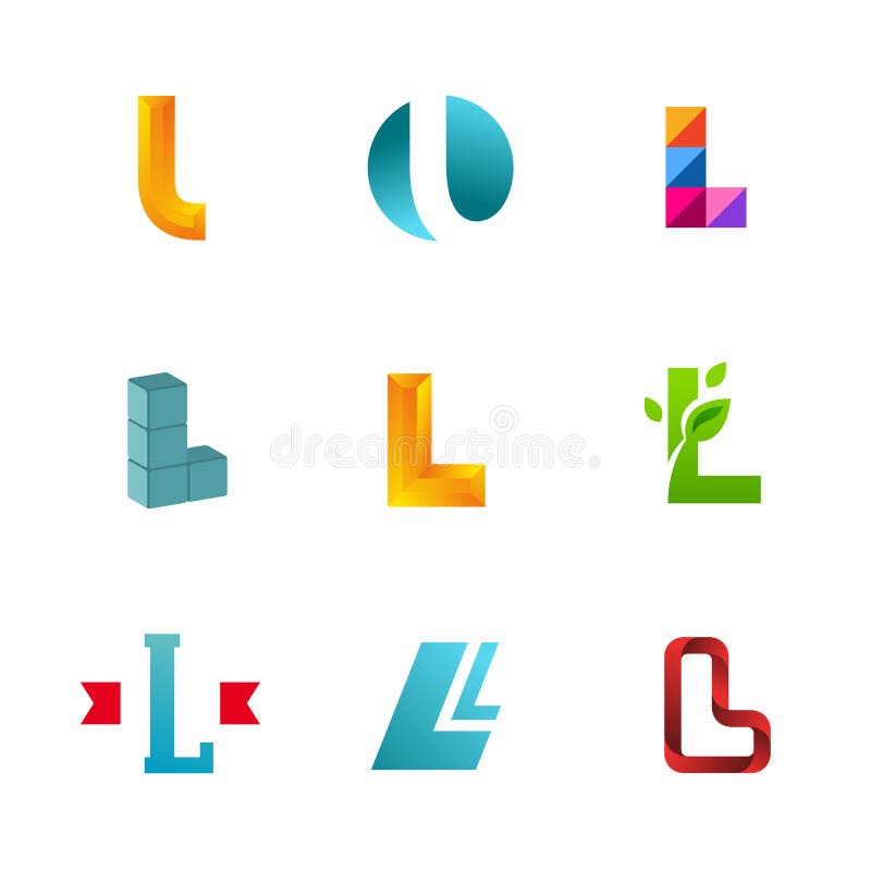 Set of Letter L Logo Icons Design Template Elements Stock Vector ...