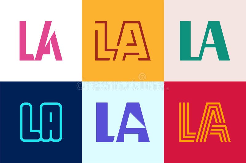 Set of letter LA logos stock vector. Illustration of line - 292251688