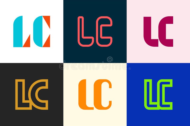 Set of letter LC logos stock vector. Illustration of abstract - 292251693