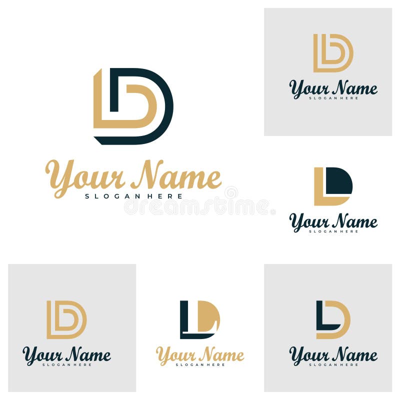 Set of Letter LD Logo Design Vector. Luxury LD Logo Design Template ...