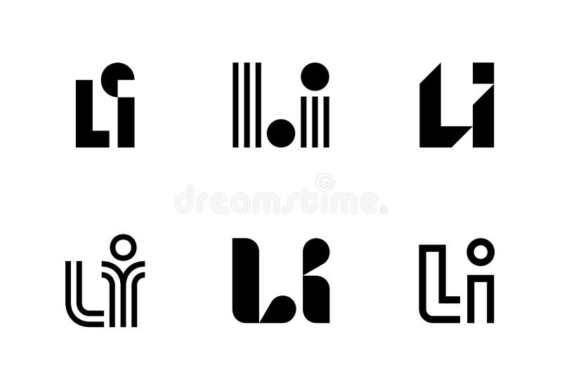 Set of letter LI logos stock vector. Illustration of arrow - 288499443