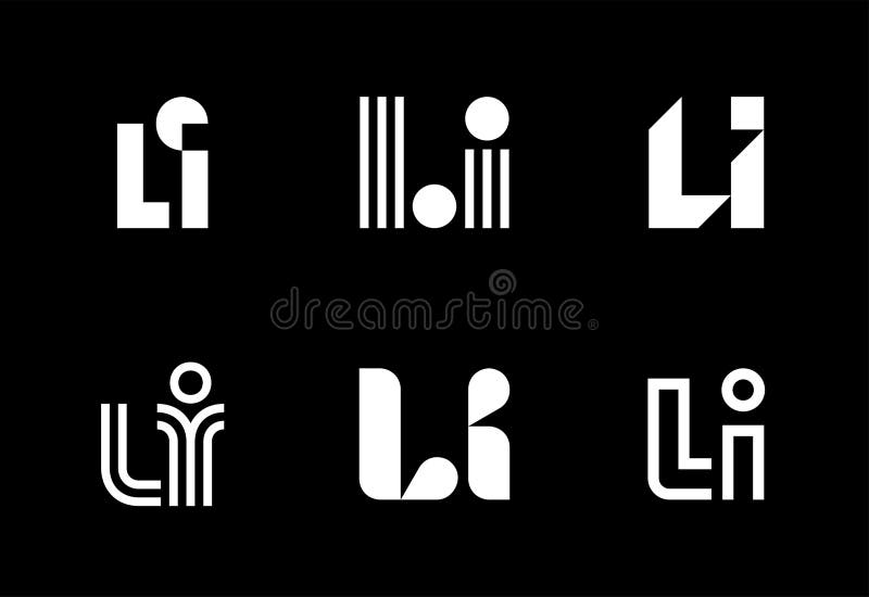 Set of letter LI logos stock vector. Illustration of flowing - 294053404