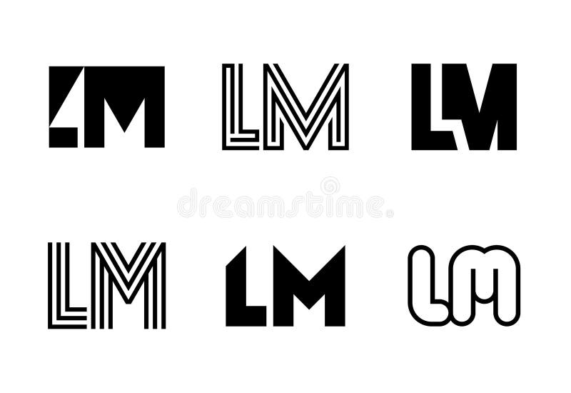 Set of letter LM logos stock vector. Illustration of idea - 288499436