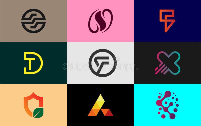 Set of letter logo stock vector. Illustration of gradient - 225489594