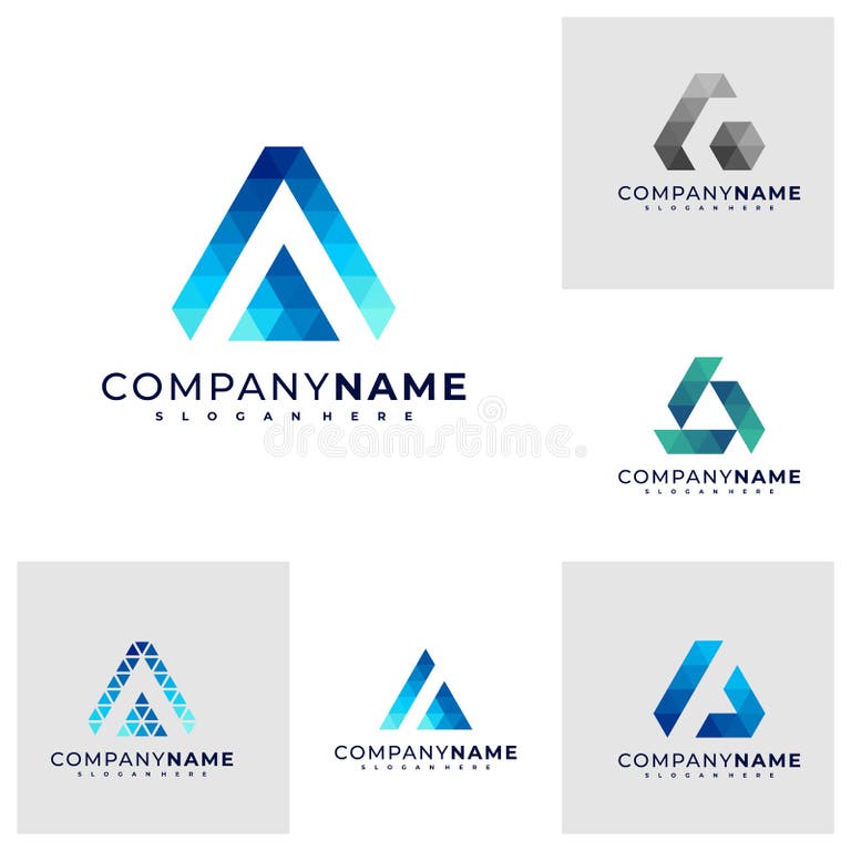 Set of Letter a Logo Design Vector, Creative a Logo Concepts Template ...
