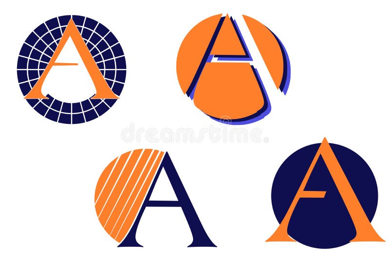 Set of Letter a Logos Isolated Stock Vector - Illustration of ...