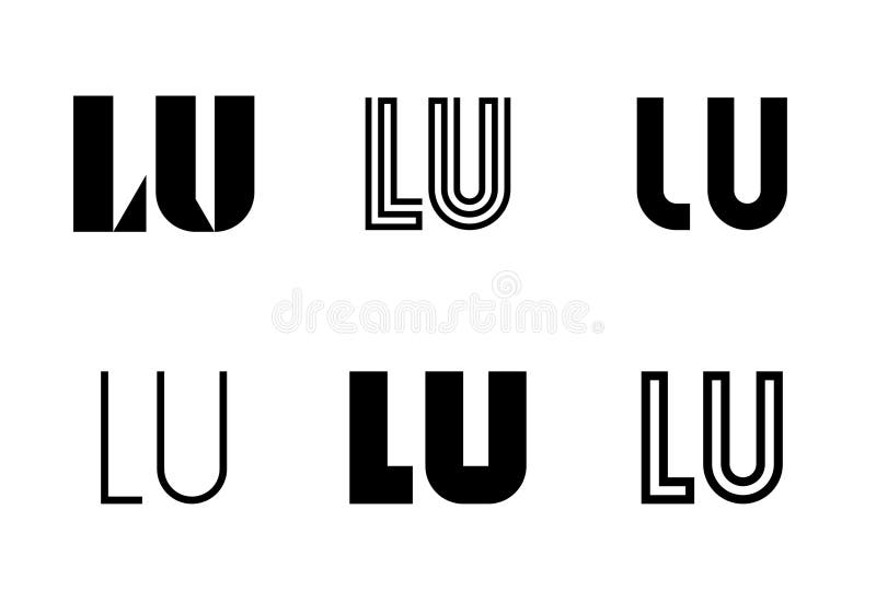 Set of letter LU logos stock vector. Illustration of flow - 288499423