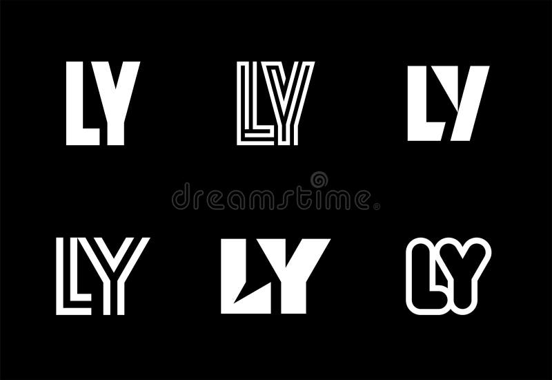 Set of letter LY logos stock vector. Illustration of branding - 294053359