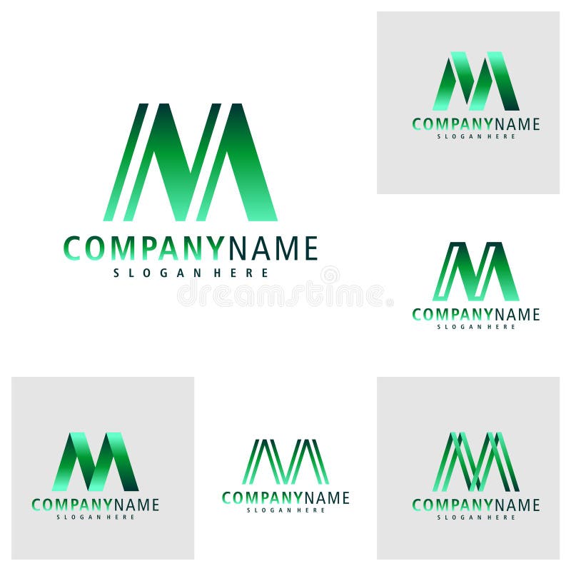 Set of Letter M Logo Design Vector. Creative Initial M Logo Concepts ...