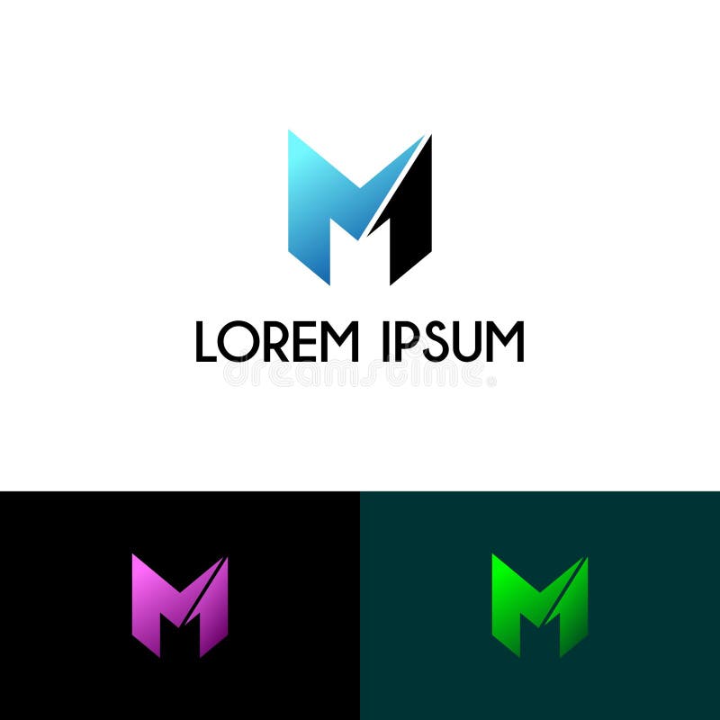 Set of Letter M Simple Logo Icon Design Vector. Stock Vector ...