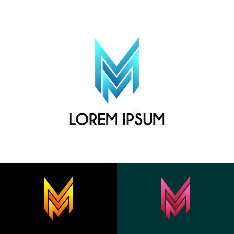 Set of Letter M Simple Logo Icon Design Vector. Stock Vector ...