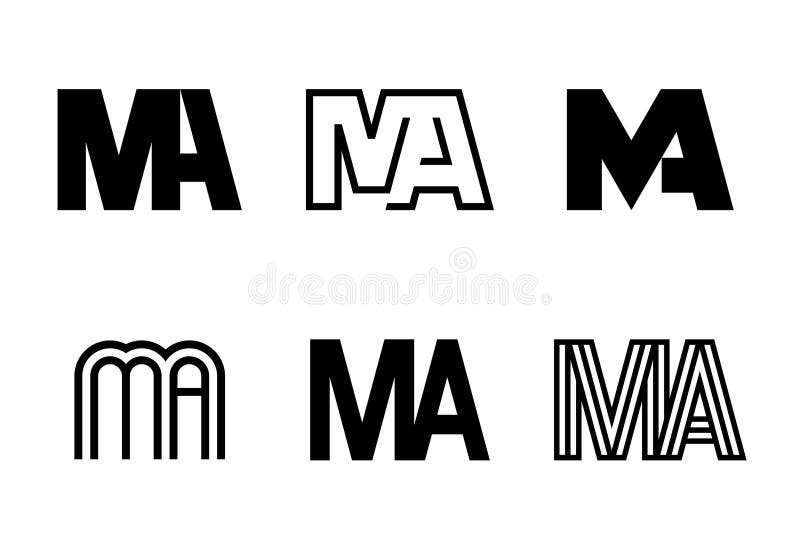 Set of letter MA logos stock vector. Illustration of abstract - 288509945