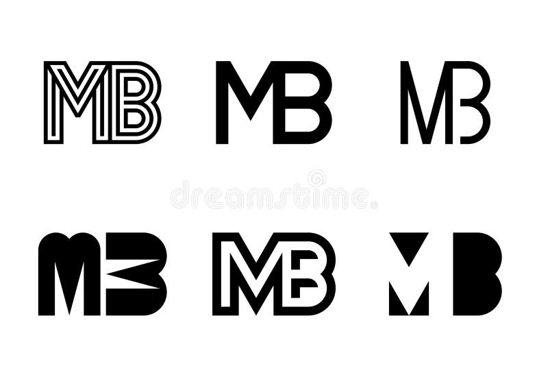Set of letter MB logos stock vector. Illustration of emblem - 288509944