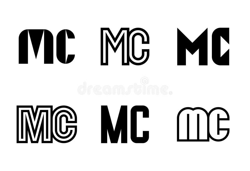 Set of letter MC logos stock vector. Illustration of circle - 288509942