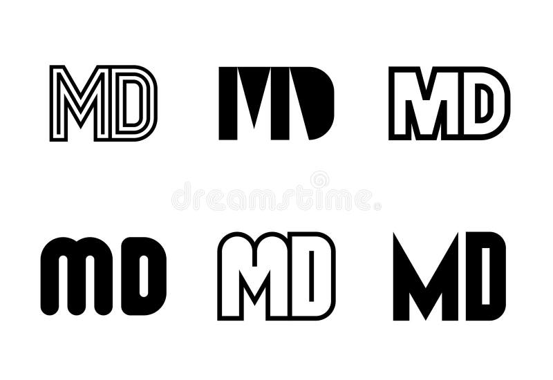 Set of letter MD logos stock vector. Illustration of identity - 288509937