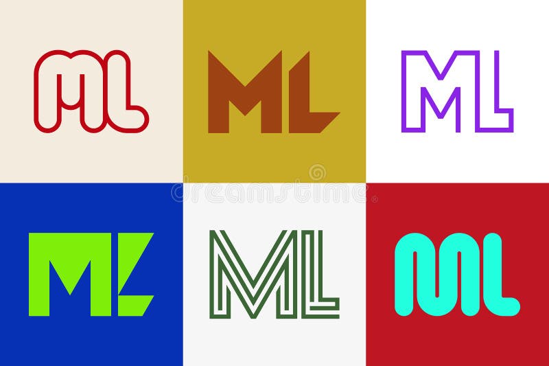 Set of letter ML logos stock vector. Illustration of large - 292254696