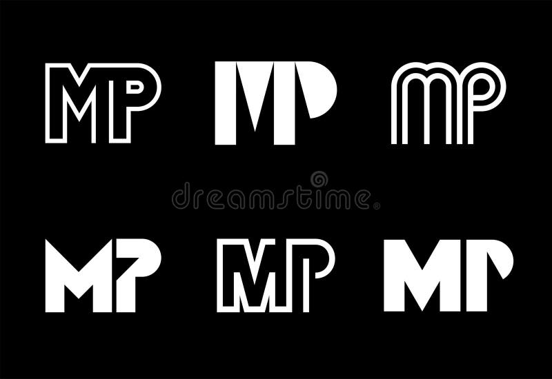 Set of letter MP logos stock vector. Illustration of flow - 294057666