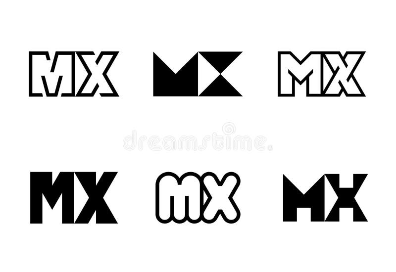 Set of letter MX logos stock vector. Illustration of flowing - 288509891