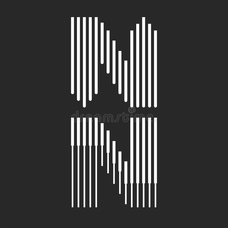 Set Letter N Logo Initial Monogram Minimal Style, Identity Symbol ...