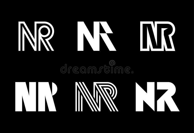 Set of letter NR logos stock vector. Illustration of flowing - 294063900