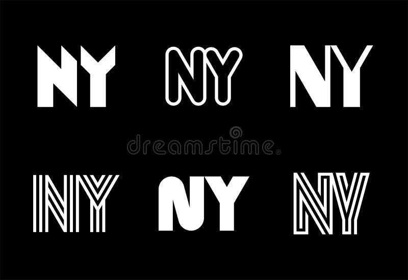 Set of letter NY logos stock vector. Illustration of arrow - 294063887