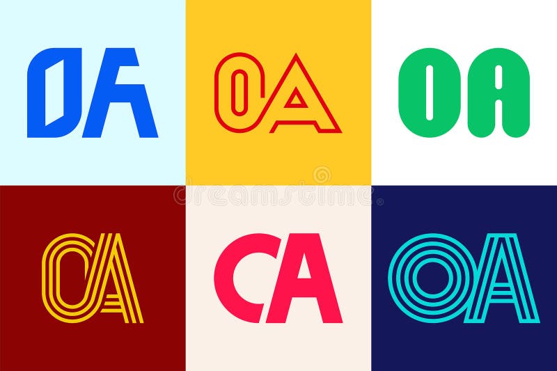 Set of letter OA logos stock vector. Illustration of logo - 292276947