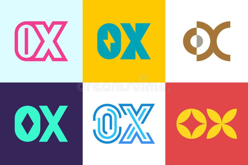 Set of letter OX logos stock vector. Illustration of business - 292276983