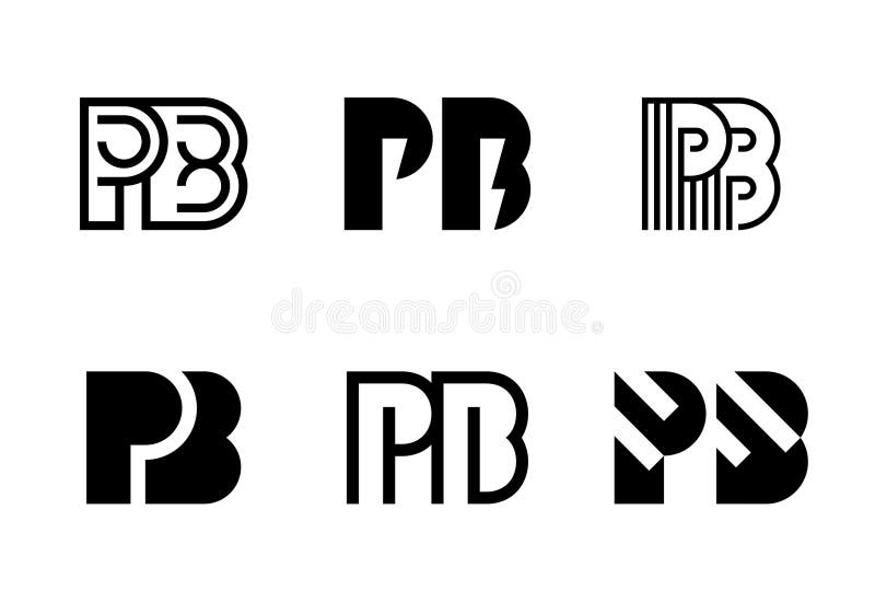 Set of letter PB logos stock vector. Illustration of logos - 288587437