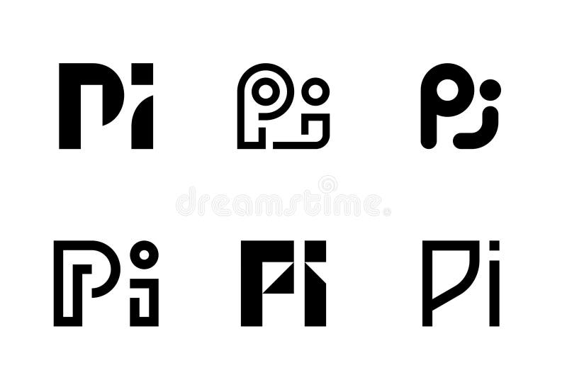 Set of letter PI logos stock vector. Illustration of design - 288587427