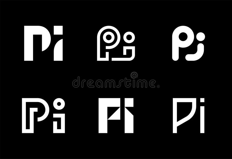 Set of letter PI logos stock vector. Illustration of logo - 294146268