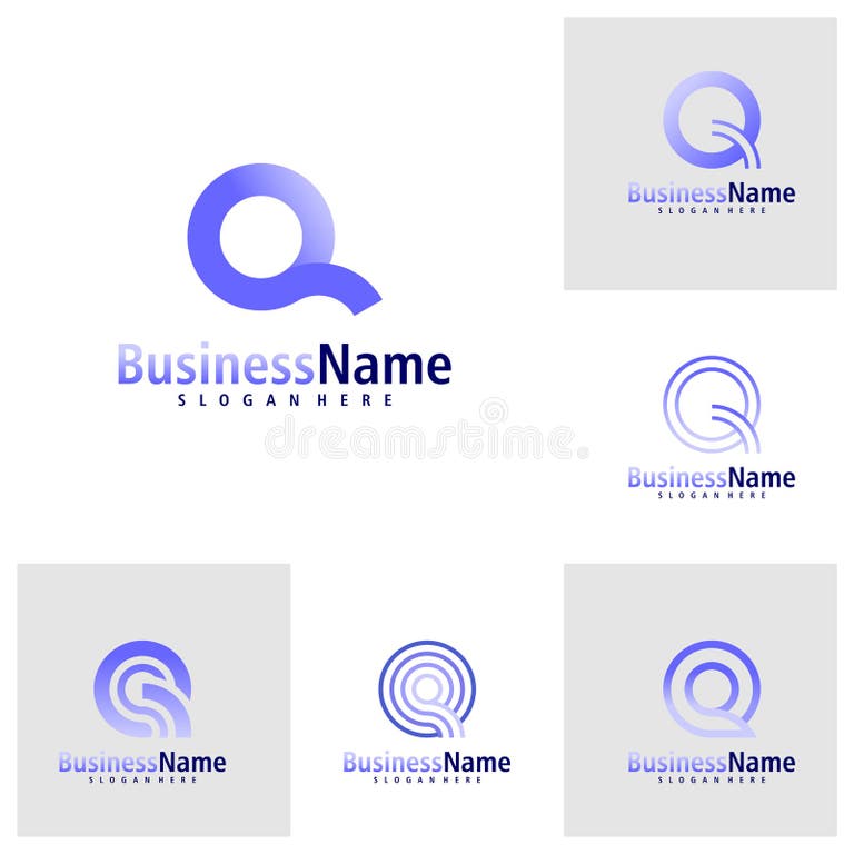 Set of Letter Q Logo Design Vector. Creative Initial Q Logo Concepts ...