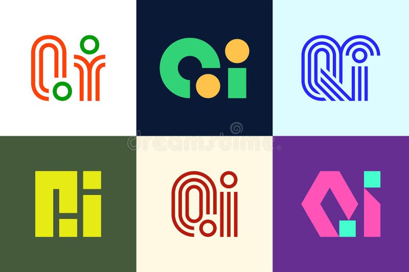 Set of letter QI logos stock vector. Illustration of identity - 292287624