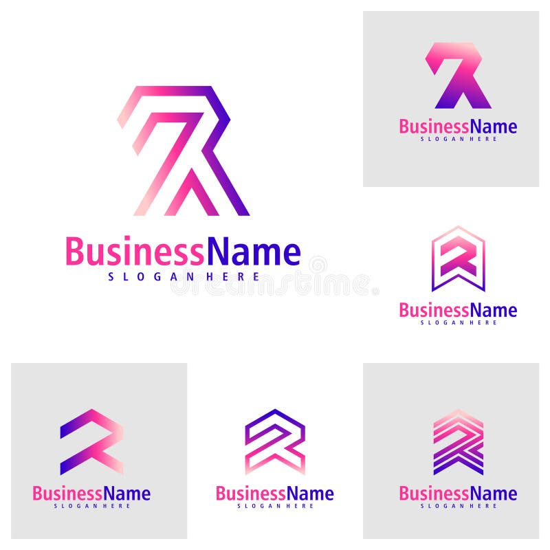 Set of Letter R Logo Design Vector. Creative Initial R Logo Concepts ...