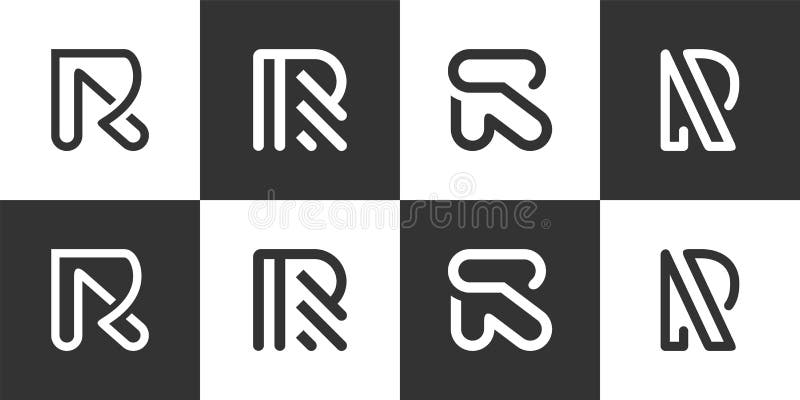 Set of Letter R Vector Logo Design Stock Vector - Illustration of ...