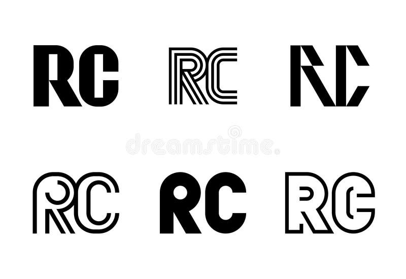 Set of letter RC logos stock vector. Illustration of element - 288599071