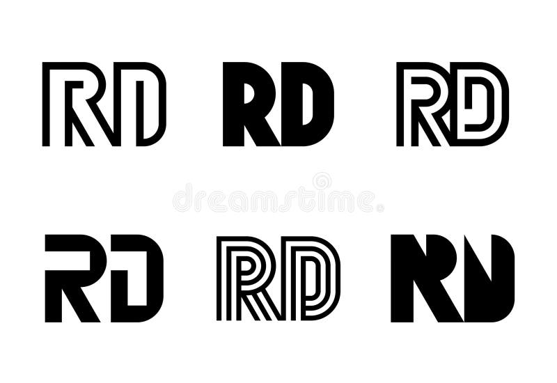 Set of letter RD logos stock vector. Illustration of circle - 288599069