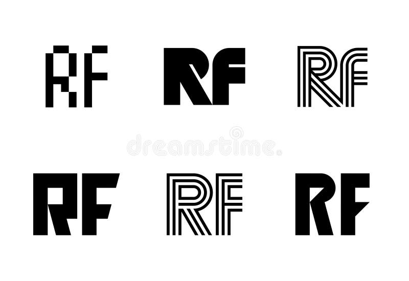 Set of letter RF logos stock vector. Illustration of geometric - 288599064
