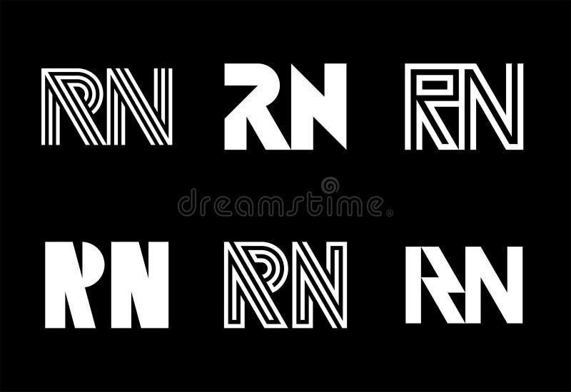 Set of letter RN logos stock vector. Illustration of company - 294154894