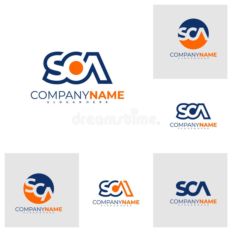 Set of Letter S C a Logo Design Vector Template, Initial SCA Logo ...