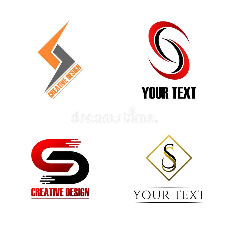 Set of Letter S Simple Logo Design Vector. Stock Vector - Illustration ...