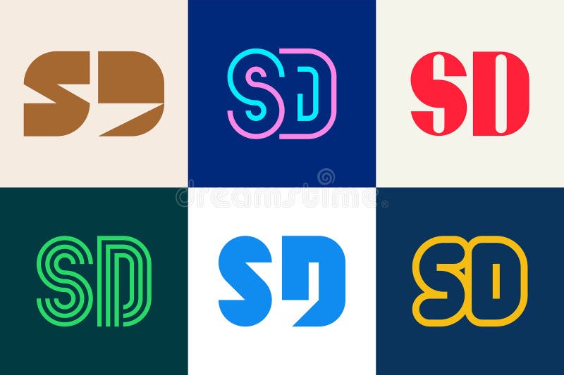 Set of letter SD logos stock vector. Illustration of flow - 292350226