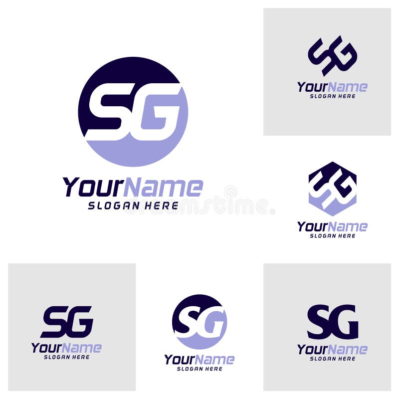 Set of Letter SG Logo Design Template. Initial GS Logo Concept Vector ...