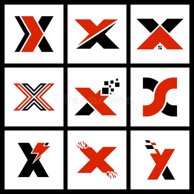 Set of Letter X Simple Logo Icon Design Vector. Stock Vector ...