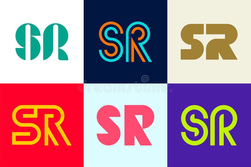Set of letter SR logos stock vector. Illustration of large - 292350245