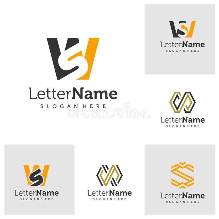 Set of Letter SW Logo Design Vector. Creative Initial SW Logo Concepts ...