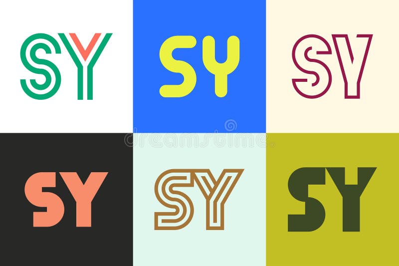 Set of letter SY logos stock vector. Illustration of identity - 292350254