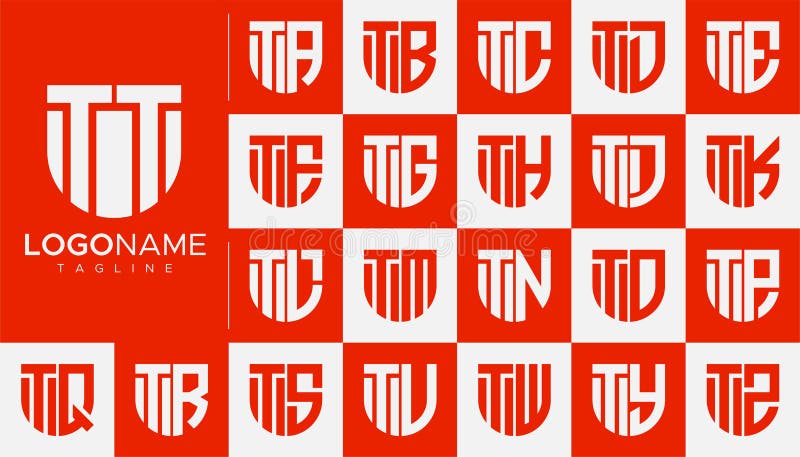 Set of Letter T Logo Design Branding. Modern T Letter Logo Template ...